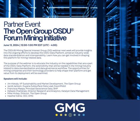 Learn About Osdu Data Platform By The Open Group Global Mining