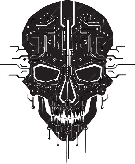 Premium Vector Neon Nexus Cyberpunk Emblem Digital Dynamo 80s Cyber Skull Icon