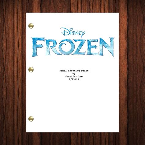 Frozen Movie Script Reprint Full Screenplay Full Script Etsy