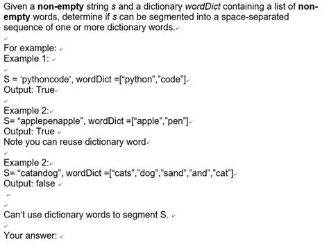 Solved Given A Non Empty String S And A Dictionary Worddict