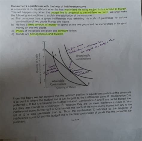 Explain Consumers Equilibrium With The Help Of Indifference Curve Analys