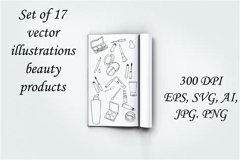 Bundle Of Outline Beauty Products Graphic By Fenrir Ka Creative Fabrica