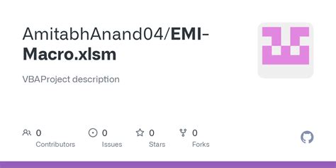 Github Amitabhanand04emi Macroxlsm Vbaproject Description