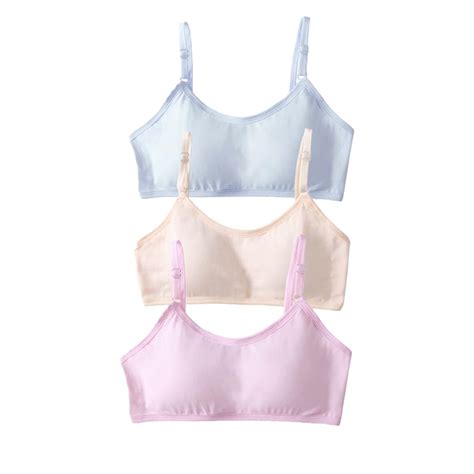 3 Pack Big Girls Bra Comfort Flex Flex Fit Seamless Breathable Preteen