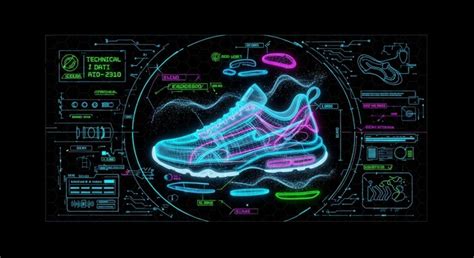 Free Neon Sneaker Blueprint Image Sneaker Blueprint Holographic