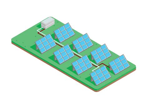 3d Isometric Illustration Renewable Energy Power Generation Using Solar Panel Vector Isometric