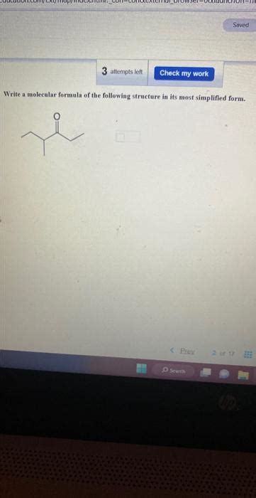 [solved] Write A Molecular Formula Of The Following Struct
