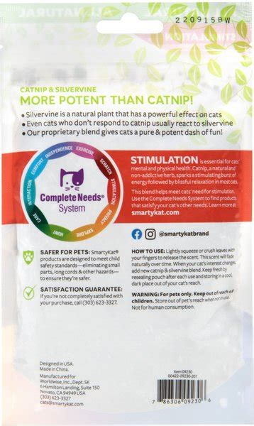 Smartykat Silvervine Cat Attractant Catnip 1 25 Oz Pouch