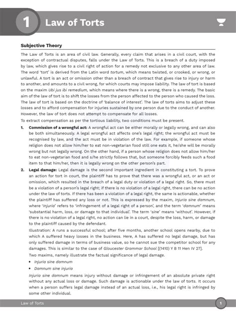 Understanding The Law Of Torts Pdf Tort Legal Liability
