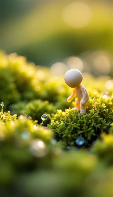 Free Tiny Explorer Adventures Photo Miniature Moss Dewdrops Download At Stockcake