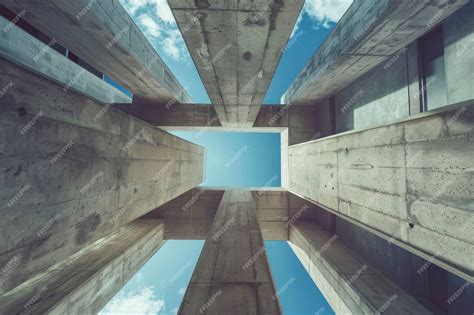 Premium Photo Architecture Details Modern Building Concrete Bias Columns Space Perspective