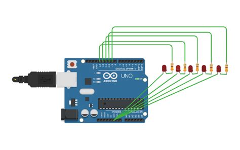 Circuit Design Led Sequence Tinkercad
