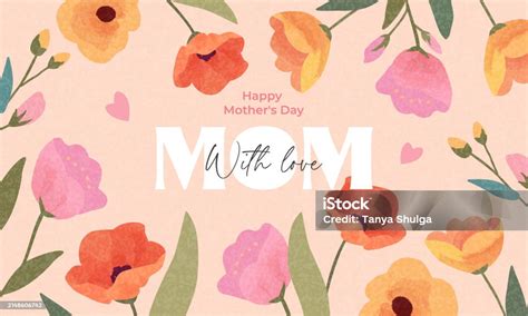 트렌디 한 어머니의 날 카드 배너 포스터 전단지 라벨 또는 꽃 프레임 중반 세기 아트 스타일의 추상 꽃 패턴으로 커버 봄 여름 밝은 추상 꽃 디자인 템플릿 광고 프로모션