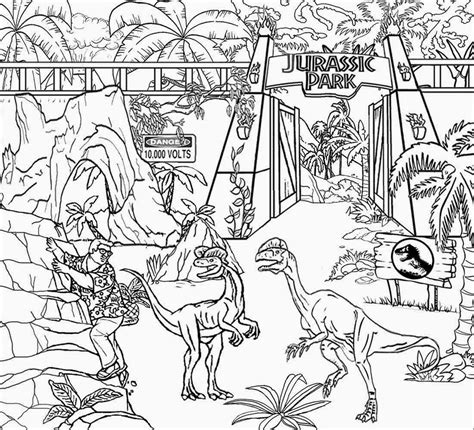 Jurassic Park Coloring Pages Coloringbay