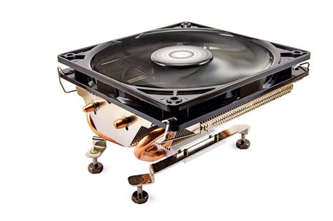 컴퓨터 Cpu 냉각 시스템 흰색 배경에 격리 된 팬 및 라디에이터 데스크탑 컴퓨터에 대한 스톡 사진 및 기타 이미지 데스크탑 컴퓨터 터빈 Cpu Istock