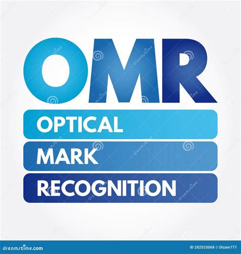 OMR Optical Mark Recognition Acronym Stock Illustration Illustration Of Mark Safety 202533068