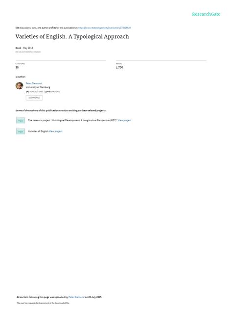 Varieties Of English A Typological Approach 2013 Cupp Pdf Grammatical Gender Pronoun