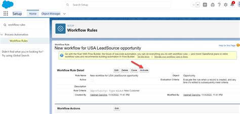 Workflow In Salesforce