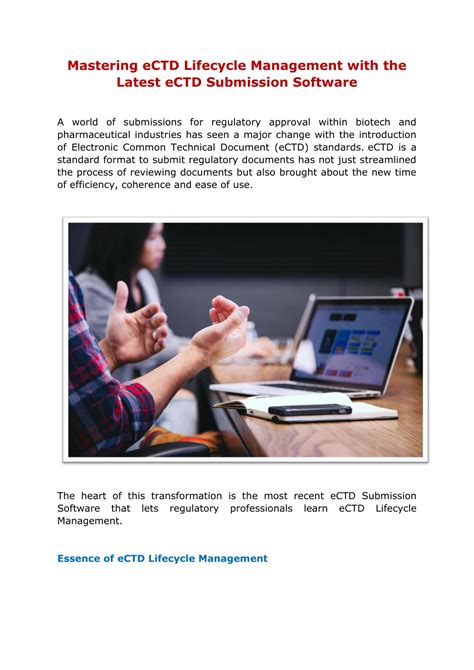 ppt mastering ectd lifecycle management with the latest ectd