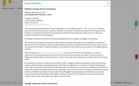 Adding Legal Terms And Conditions Thought Industries