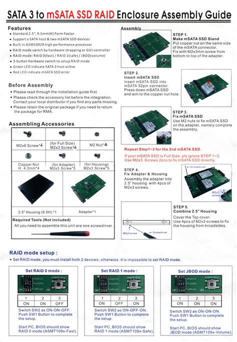 Dual Msata Ssd To Sata Iii Raid Enclosure Sy Ada