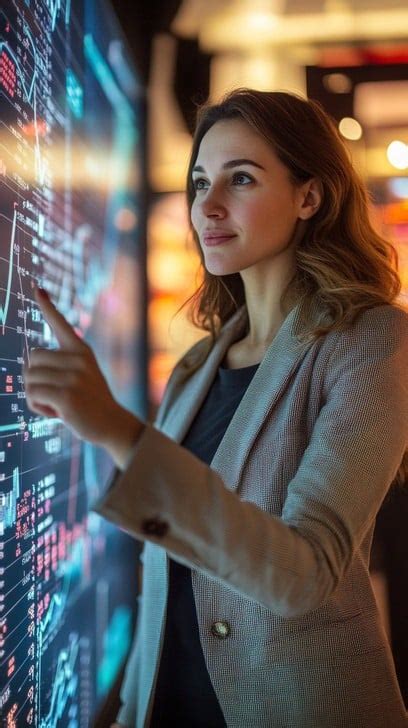 Free Analyzing Digital Data Photo Technology Woman Futuristic Download At Stockcake