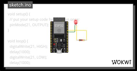 Simple Led Blink Project Wokwi Esp32 Stm32 Arduino Simulator