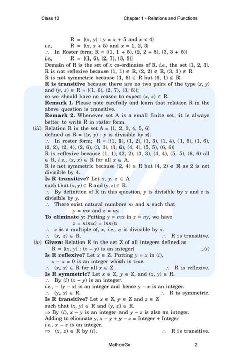 Ncert Solutions For Class 12 Maths Chapter 1 Relations And Functions