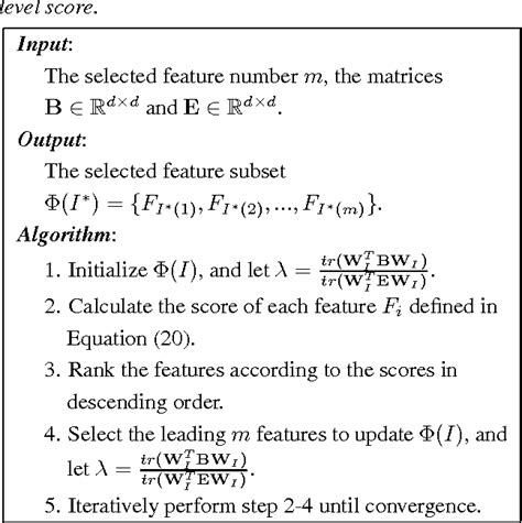 Table 2 From Trace Ratio Criterion For Feature Selection Semantic Scholar