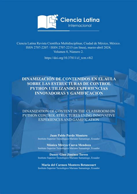 Pdf Dinamización De Contenidos En El Aula Sobre Las Estructuras De