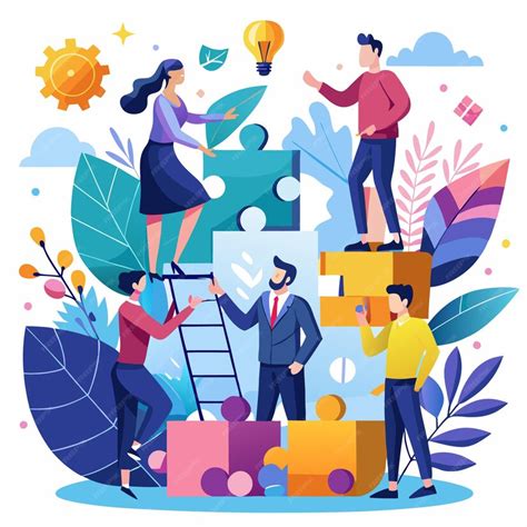 Teamwork Building Blocks Collaborate Achieve Success Together Premium Ai Generated Vector