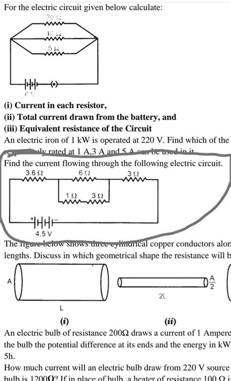Solved 6 Find The Current Flowing Through The Following Electric