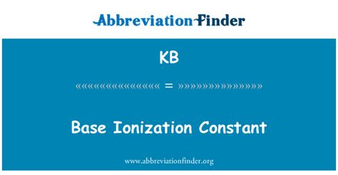 Kb Significa Constante De Ionización Base Base Ionization Constant