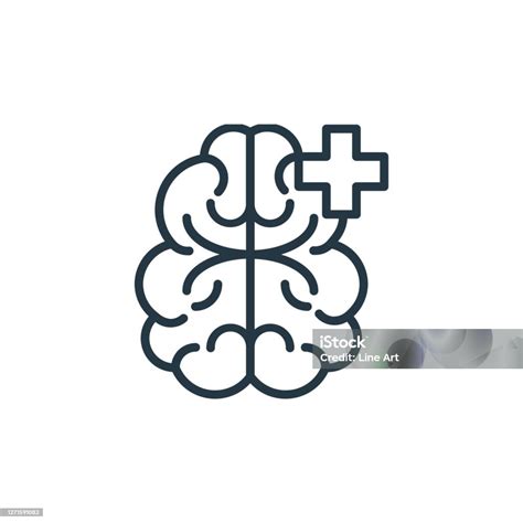 인간의 두뇌 아이콘 벡터 건강 개념에서 인간의 뇌 편집 가능한 뇌졸중의 얇은 선 그림 웹 및 모바일 앱 로고 인쇄 미디어에 사용하기 위한 인간의 두뇌 선형 사인 개발에 대한