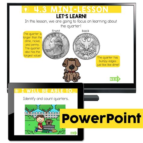 lucky to learn math quarters lesson 4 3 teaching slides