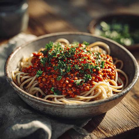 High Protein Lentil Bolognese With Whole Wheat Spaghetti Veggie Fiesta