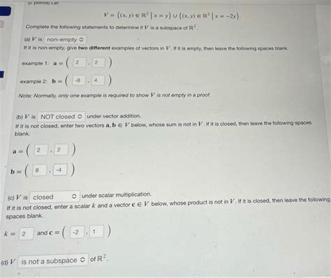 Solved points Let V x y R² x y U x y ER² x Chegg com
