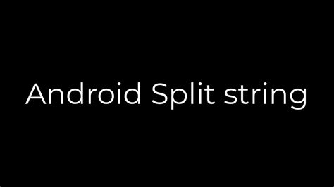 Java Android Split String5solution Youtube