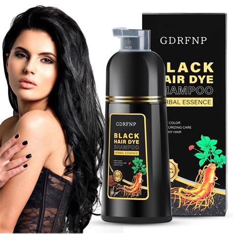 Gdrfnp Black Hair Dye Shampoo 3 In 1 Herbal Ingredients Shampoo Black Hair Dye For