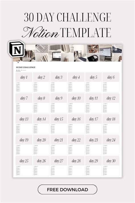 30 Days To A Better You Free 30 Day Challenge Notion Template Erika