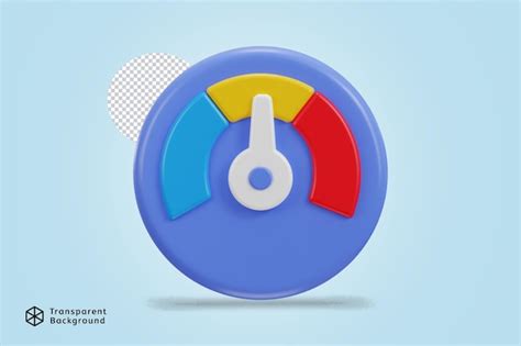 Premium Psd Speedometer With Arrow And Dashboard Icon 3d Render