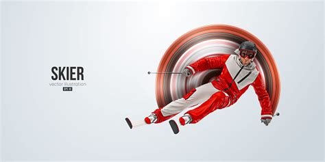 흰색 배경에 스키의 현실적인 실루엣 트릭을 하는 스키어 남자 조각 벡터 그림 3차원 형태에 대한 스톡 벡터 아트 및 기타 이미지 3차원 형태 Championship