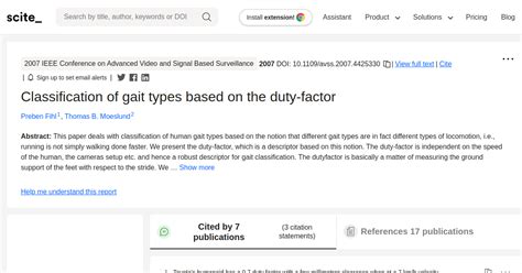 Classification Of Gait Types Based On The Duty Factor Scite Report