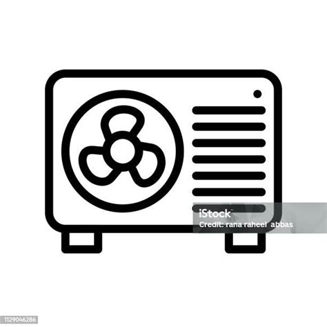 에 어 컨디셔너 압축기 단위 벡터 일러스트 레이 션 고립 된 선 스타일 아이콘 돌기에 대한 스톡 벡터 아트 및 기타 이미지 돌기 바람 엔지니어 Istock