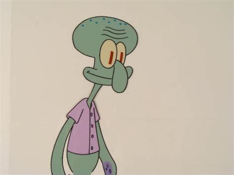 Pleased Squidward Original Animation Spongebob Art Cel