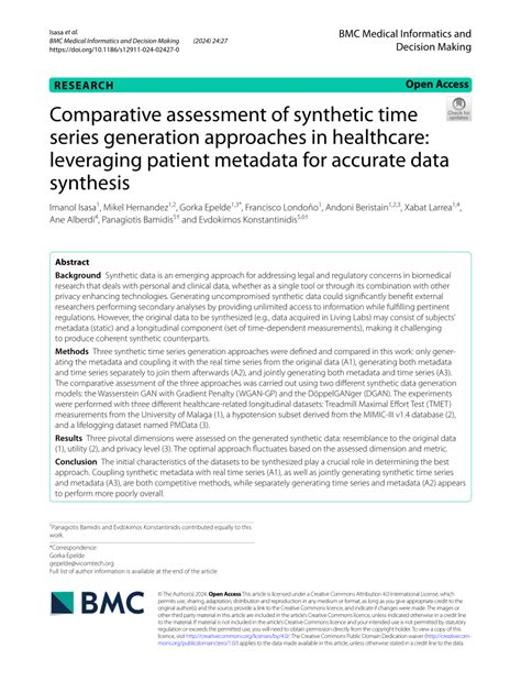 Pdf Comparative Assessment Of Synthetic Time Series Generation Approaches In Healthcare