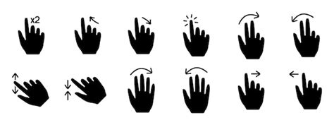 Premium Vector Gesture Set Icon Swipe Tap Doubleclick Rotate Pinch