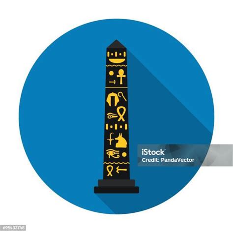 평면 스타일 흰색 배경에 고립에서 룩 소 르 오벨리스크 아이콘 고 대 이집트 상징 스톡 벡터 일러스트입니다 오벨리스크에 대한 스톡 벡터 아트 및 기타 이미지 Istock