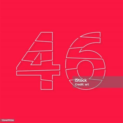 46 번호 선형 스트로크 글꼴 모던한 트렌디하고 창의적인 스타일 디자인 로고 브랜드 라벨 디자인 요소 기업 정체성 응용 프로그램 등을 위해 이솔레이트 벡터 일러스트레이션 0