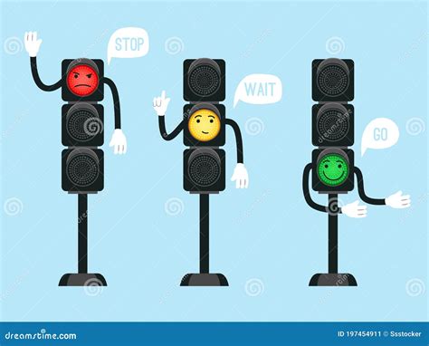 cartoon traffic lights stock vector illustration of collection 197454911